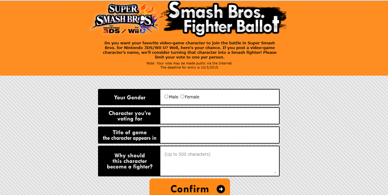 Smash Bros Fighter Ballot Template Smash Bros Fighter Ballot Know 