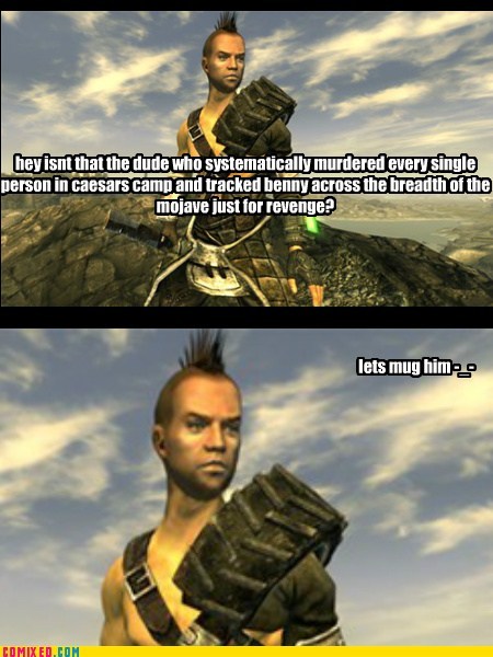 Did you guys know that Codsworth will run away screaming, "Mum! Help me ...