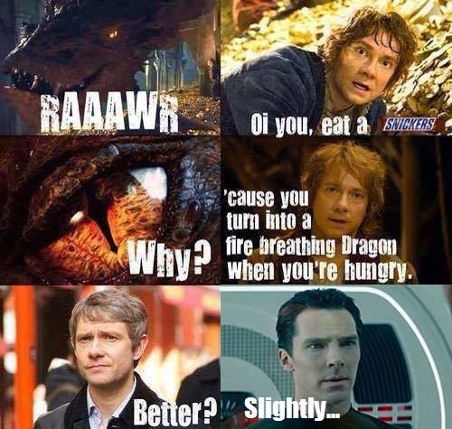 Bilbo gives Smaug a Snickers | Lord Of The Rings | Know Your Meme