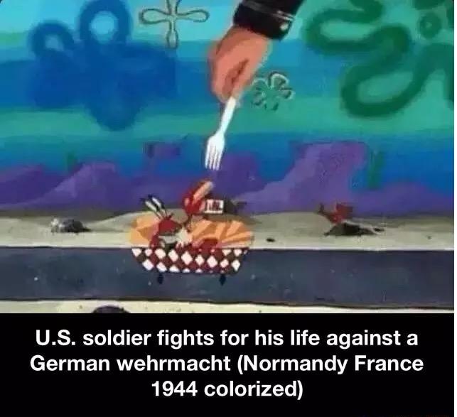 U.S. soldier fights for his life against a German wehrmacht | SpongeBob ...